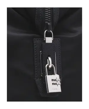 Prada Logo Triangle Zipped Travel Bag