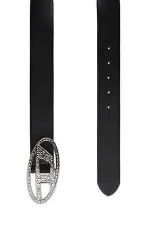 DIESEL® Embellished Logo Belt - Black
