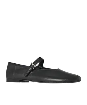 THE ROW Boheme Mj Round-toe Flat Ballerina - Black