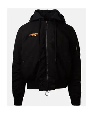 Off-White Stencil Arrows-motif Hooded Bomber Jacket