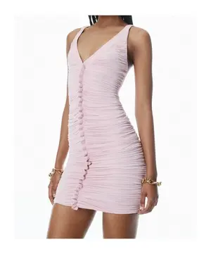 Alexander Wang Sheer Ruched Tank Minidress