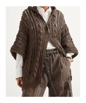 Brunello Cucinelli Zip-up Hooded Knitted Cardigan
