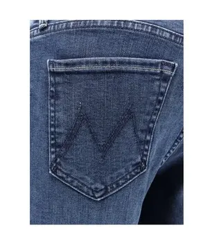 MOTHER Logo Embroidered Mid Rise Dazzler Ankle Fray Jeans