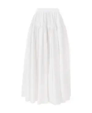 Chloé Gathered Flared Midi Skirt
