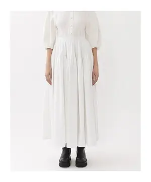 Chloé Gathered Flared Midi Skirt