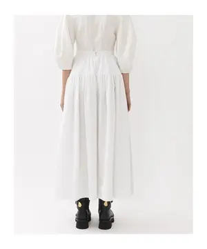 Chloé Gathered Flared Midi Skirt