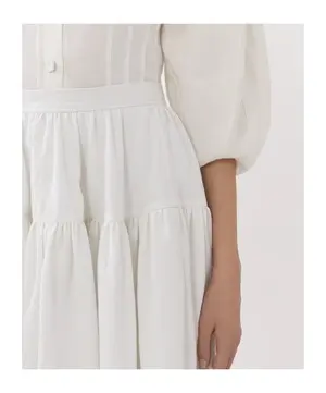 Chloé Gathered Flared Midi Skirt