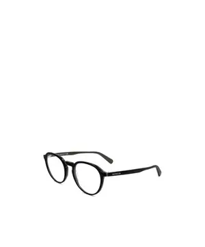 Moncler Oval Frame Eyeglasses - Black