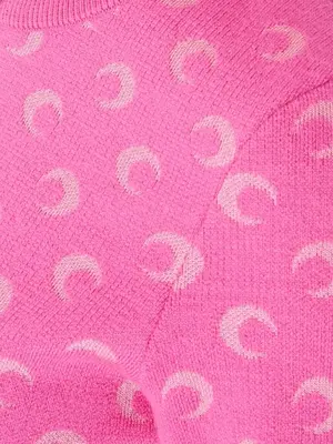MARINE SERRE Moon Jacquard Knitted Sweater - Pink