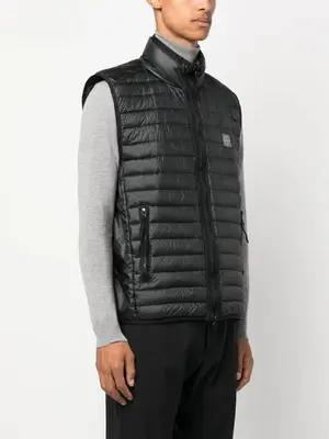 Stone Island Compass-patch Quilted Gilet - Black