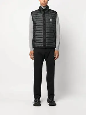 Stone Island Compass-patch Quilted Gilet - Black