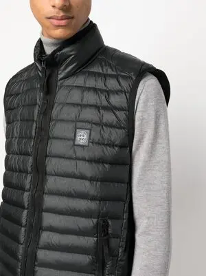 Stone Island Compass-patch Quilted Gilet - Black