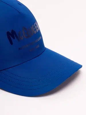 Alexander McQueen Logo Printed Baseball Cap - Blue