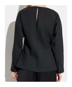 Studio Nicholson Long Sleeved Boatneck Top With Back Button Closure