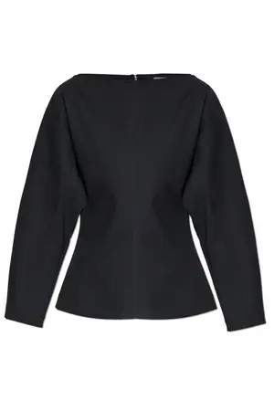 STUDIO NICHOLSON STUDIO NICHOLSON Long Sleeved Boatneck Top With Back Button Closure