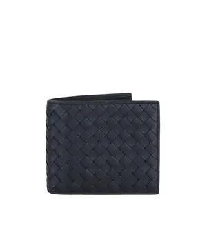 Bottega Veneta Folding Wallet - Navy Blue