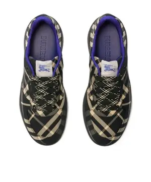 Burberry Checked Lace-up Sneakers - Black Check