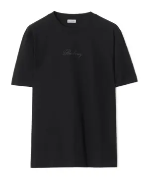 Burberry Logo Embroidered Crewneck T-shirt - Black