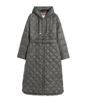 Max Mara Long Quilted Down Jacket In Water-repellent Fabric