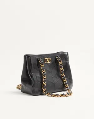 Valentino Garavani Patchwork Vlogo Signature Tote Bag With Chain Strap