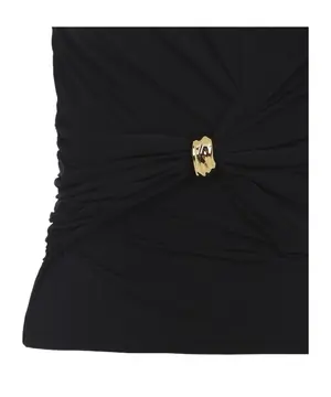 Elisabetta Franchi Sleeveless Jersey Top With Jewel Detail - Black