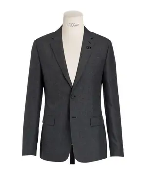 Dior Long-sleeved Suit Jacket With Notched Lapel - Black