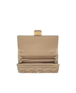 Fendi Ff Motif Baguette Continental Chain-linked Wallet - Nude
