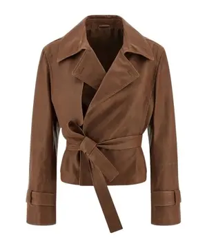 Brunello Cucinelli Cropped Trench Jacket - Brown