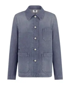 Dior Denim Workwear Jacket With Bee Embroidery