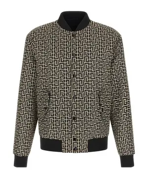 Balmain Monogram Reversible Bomber Jacket - Black