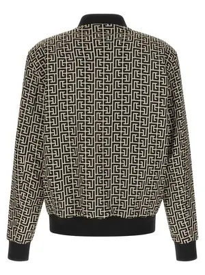 Balmain Monogram Reversible Bomber Jacket - Black
