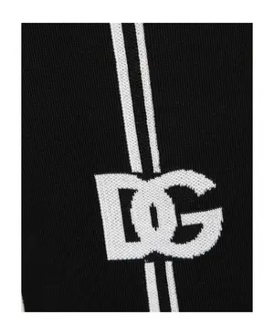 Dolce & Gabbana Logo-print Knitted Polo Shirt - Black