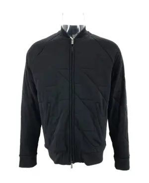 Emporio Armani Quilted Long Sleeve Zip Up Jacket - Black