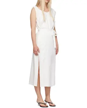 Proenza Schouler Sleeveless Wrap Dress With Pleats