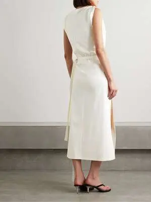 Proenza Schouler Sleeveless Wrap Dress With Pleats