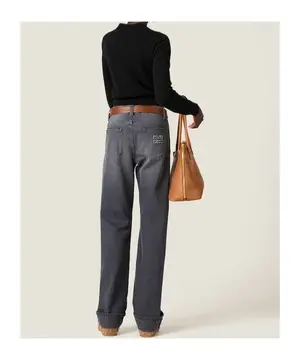 Miu Miu Cropped Knit Sweater With Logo Embellishment