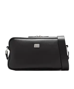 Dolce & Gabbana Logo Tag Zipped Messenger Bag - Black