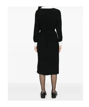 N.21 Long-sleeved Lace-trimmed Collar Patchwork Dress