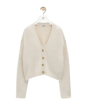 Loewe V-neck Alpaca And Wool Blend Cardigan