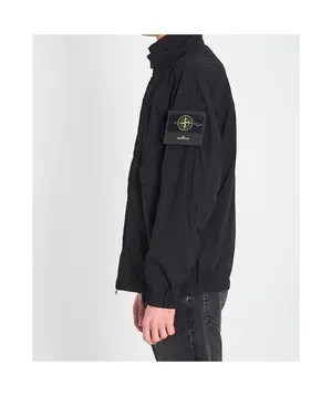 Stone Island Frosted Nylon Stand Collar Jacket - Black