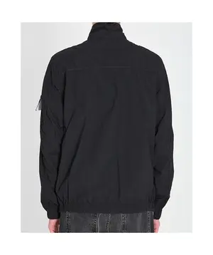 Stone Island Frosted Nylon Stand Collar Jacket - Black