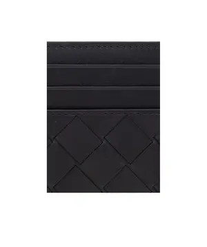 Bottega Veneta Woven Card Holder - Black