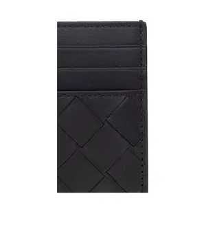 Bottega Veneta Woven Card Holder - Black