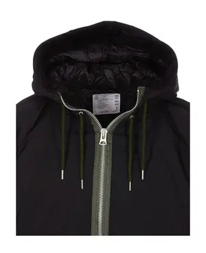Sacai Hooded Drawstring Parka - Black