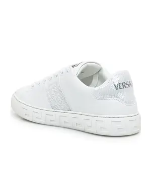 Versace Greca Embellished Lace-up Sneakers