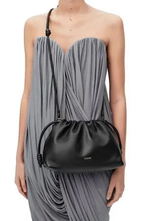 Loewe Flamenco Medium Drawstring Shoulder Bag - Black