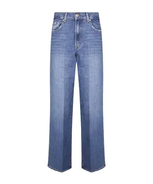 7 For All Mankind Straight-leg Jeans In Medium Wash - Blue
