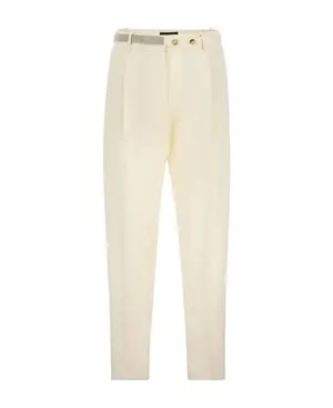 Fabiana Filippi Embellished Belt Straight-leg Pants