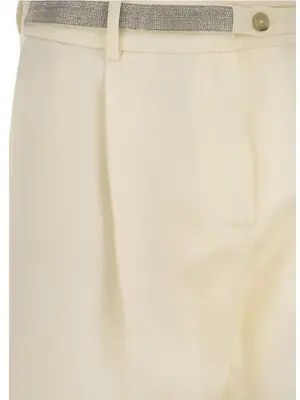 Fabiana Filippi Embellished Belt Straight-leg Pants