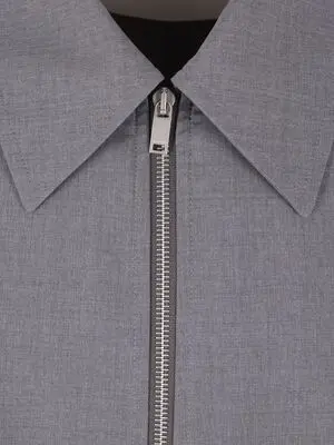 JIL SANDER Poplin Zip-up Jacket - Gray
